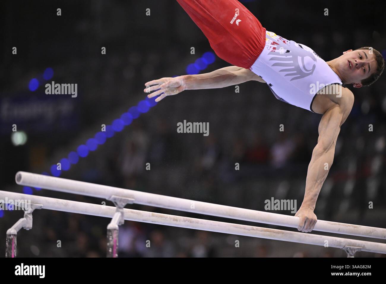 Timo Eder GER parallel bars action gymnastics, EnBW DTB-Pokal, Porsche ...
