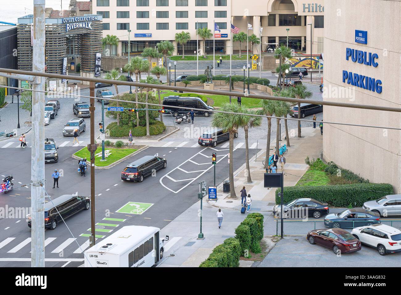 New Orleans, Louisiana USA Feb. 28, 2025 Police motorcycle Harley ...