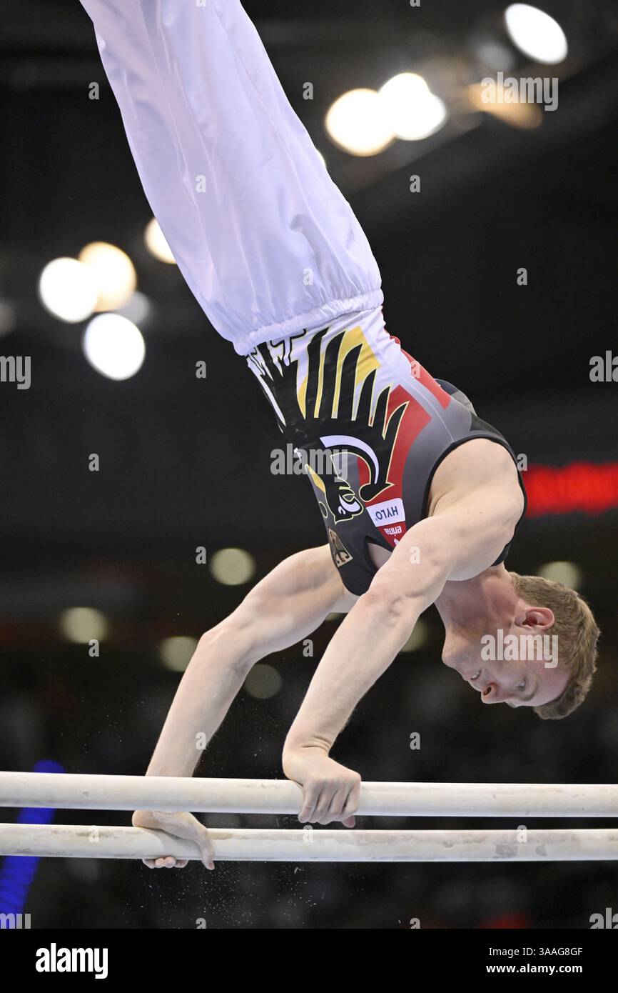 Nils Dunkel GER parallel bars action gymnastics, EnBW DTB-Pokal ...