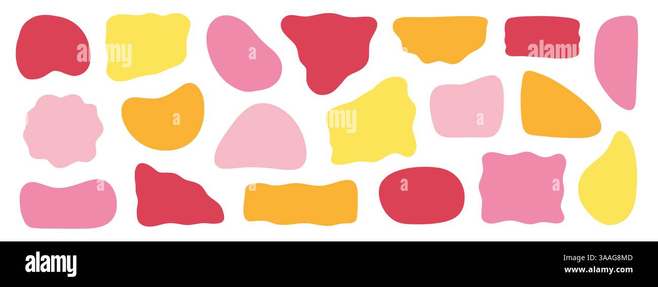 Abstract organic shape round irregular form set. Liquid organic blob ...