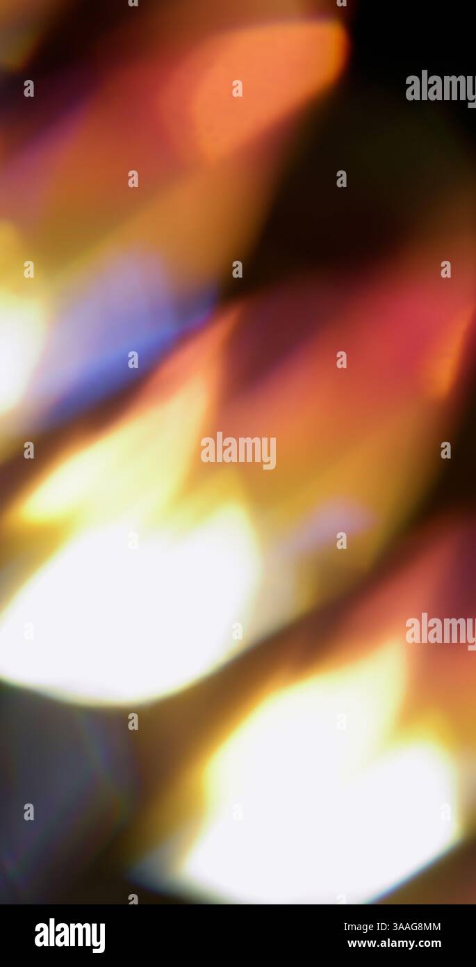 Lens multicolor. Blur rainbow leak. Defocused blue yellow orange flare ...