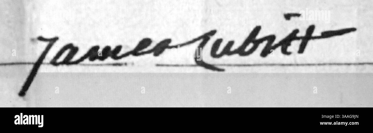 James Cubitt signature 1911 Stock Photo - Alamy
