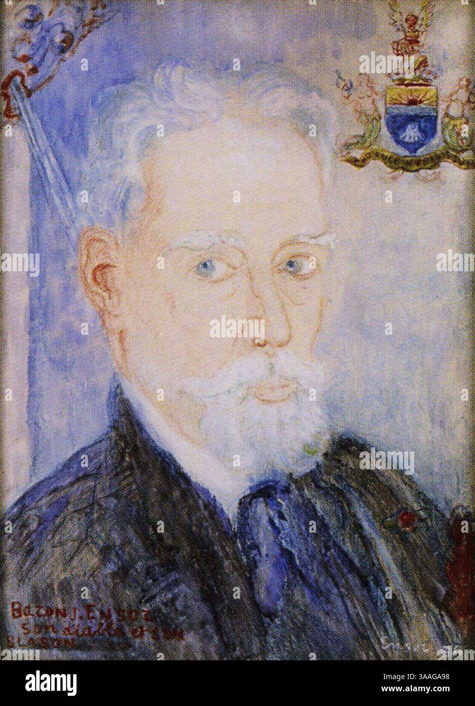 James Ensor - Baron J. Ensor, His Bad Angel and His Coat of Arms Stock ...