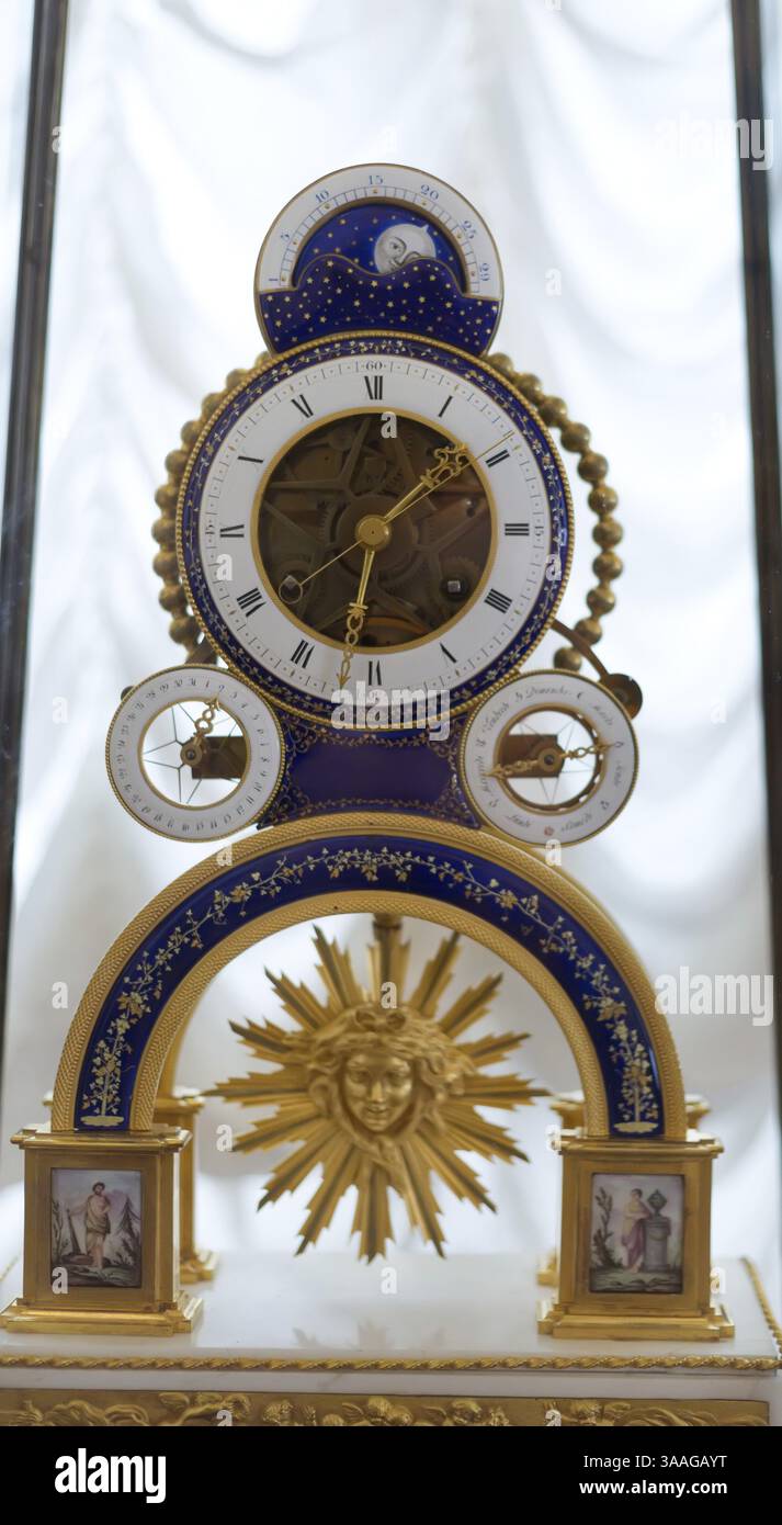 Antique clock in the Hermitage Museum. St. Petersburg, Russia, Europe ...