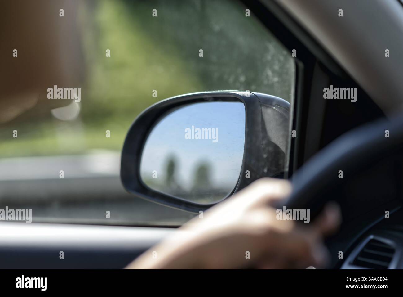 Interior view of a car on the motorway Stock Photo - Alamy