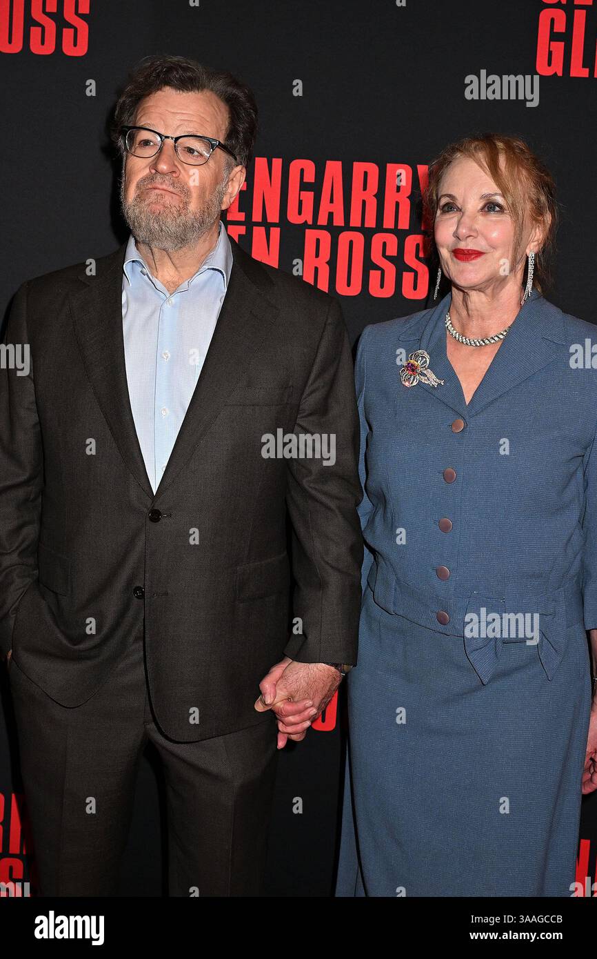Kenneth Lonergan and wife J Smith-Cameron attend the "GLENNGARRY GLEN ...