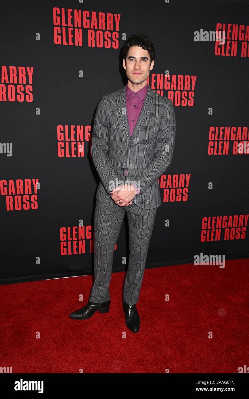 Darren Criss attends the "GLENNGARRY GLEN ROSS" Broadway Opening Night ...
