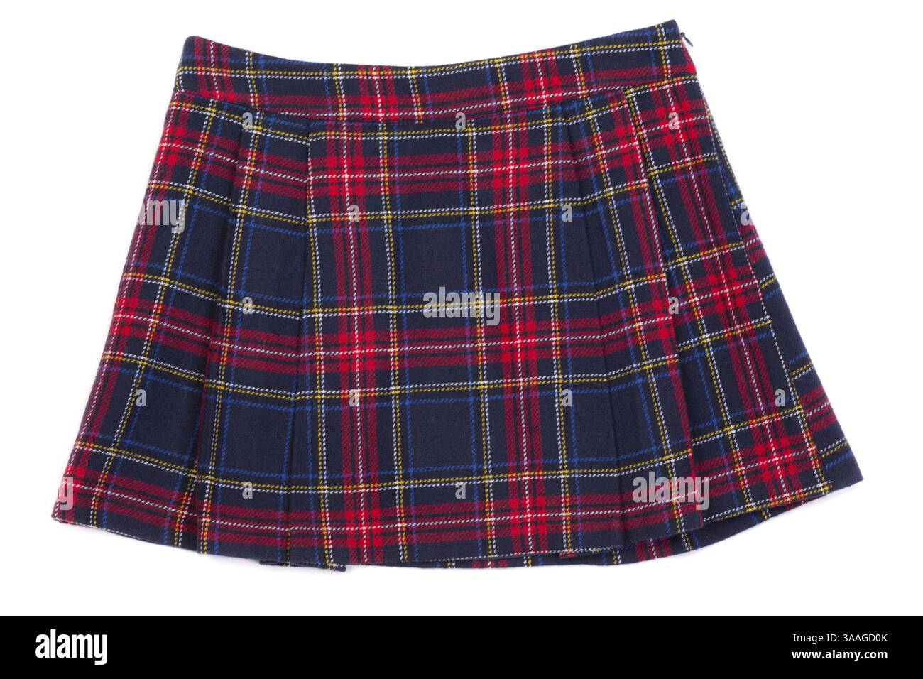 Short plaid skirt isolated on white background Stock Photo - Alamy