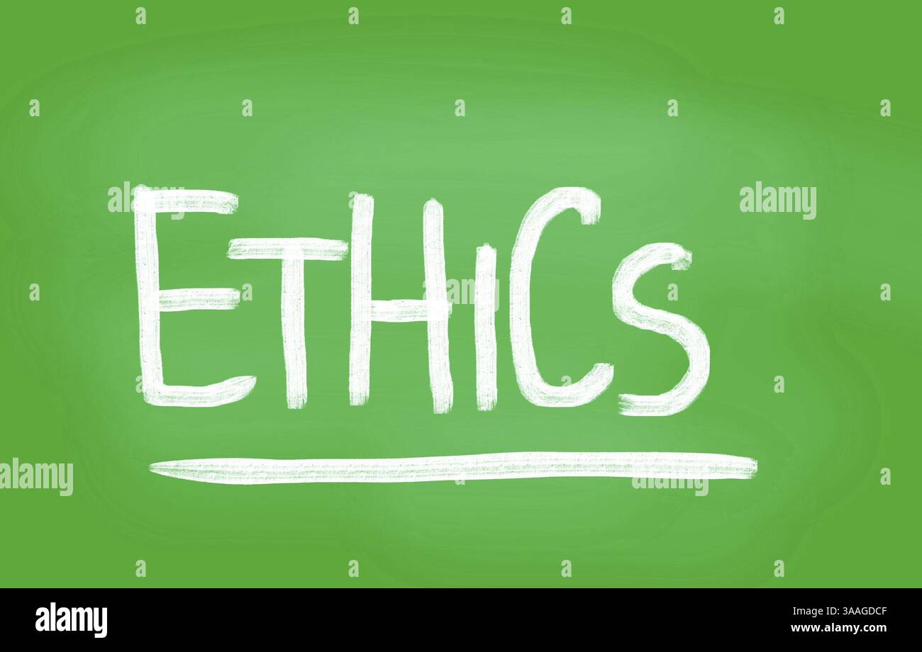 Ethics handwritten with white chalk on a blackboard Stock Photo - Alamy