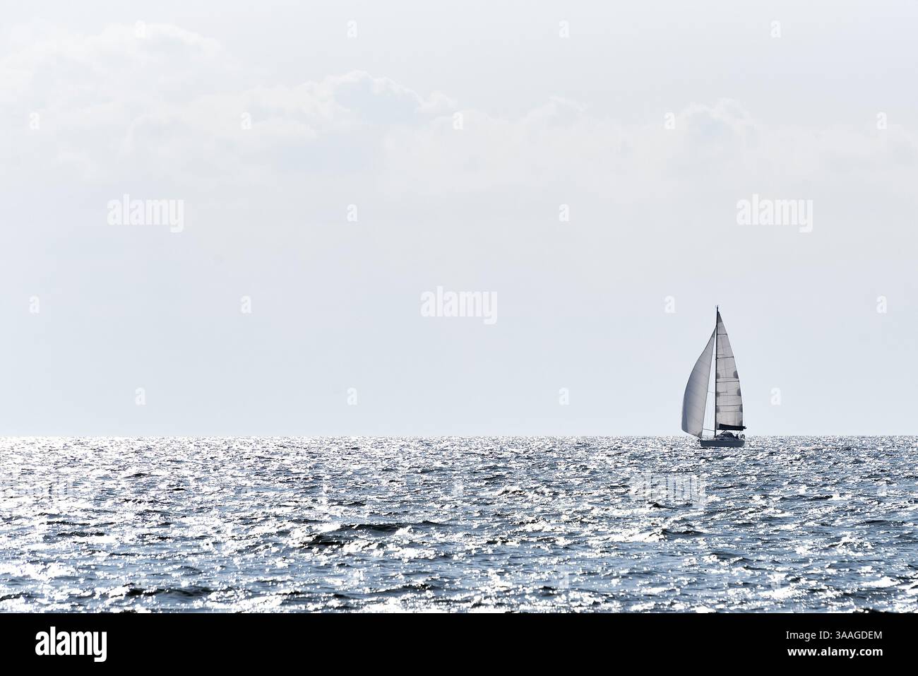 Sailing on a sailing yacht on the ocean Stock Photo - Alamy