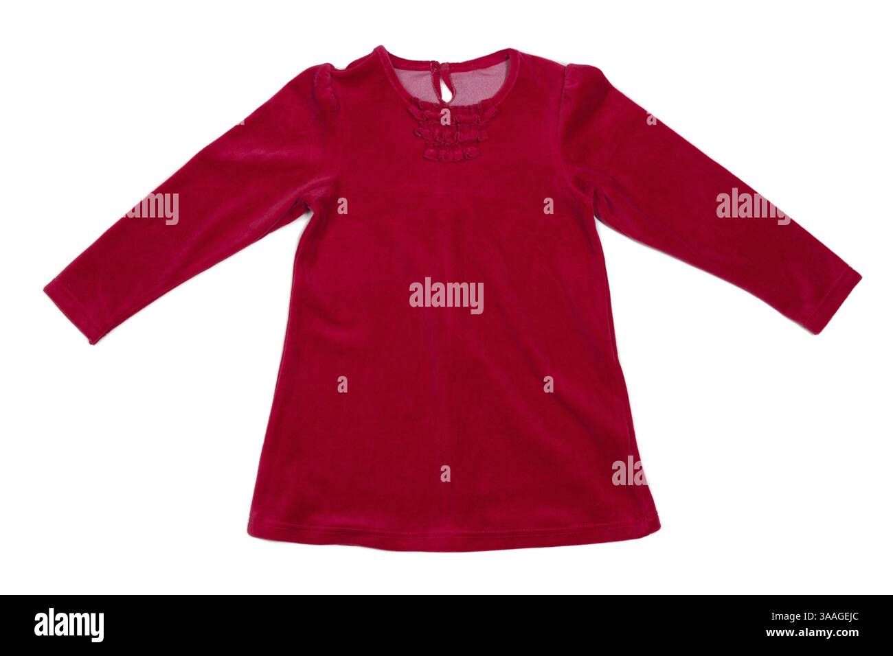Baby red velvet dress. Isolate on white background Stock Photo - Alamy