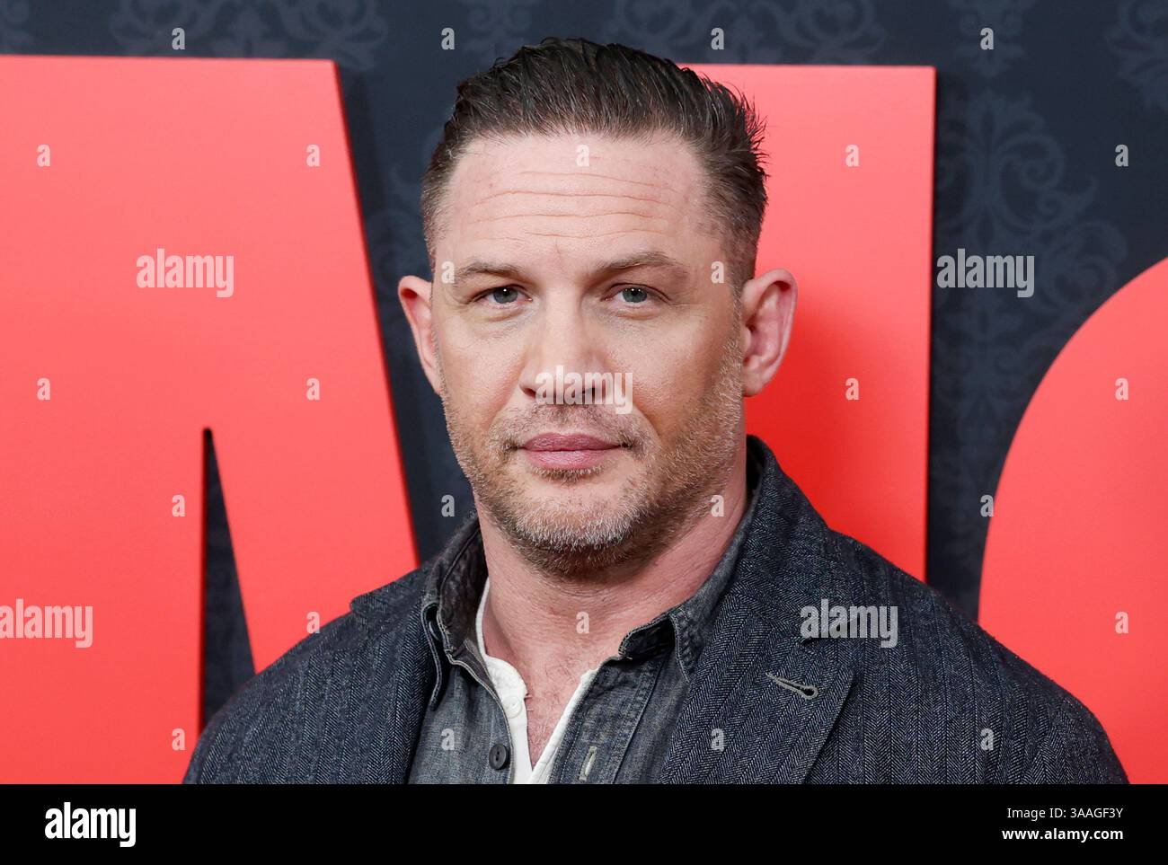 New York, United States. 31st Mar, 2025. Tom Hardy arrives on the red ...
