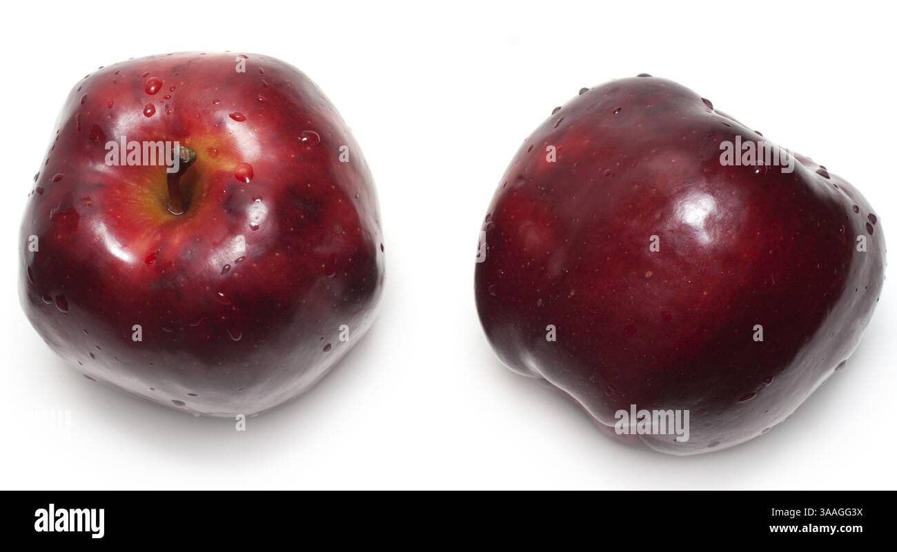 Two apples with drop of water insulated on white background Stock Photo ...