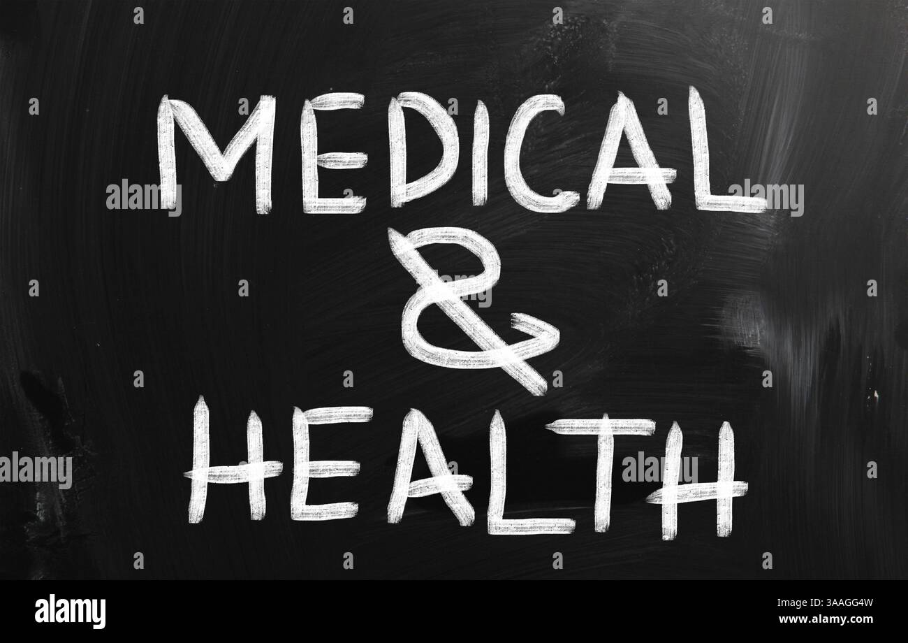 Health concept handwritten with chalk on a blackboard Stock Photo - Alamy