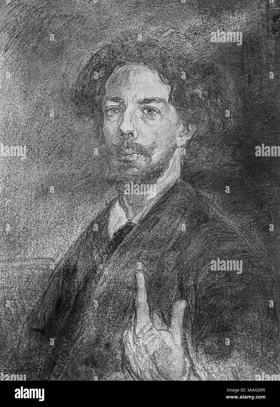 James Ensor (1860-1949) Zelfportret (1884 houtskool en grafiet op ...