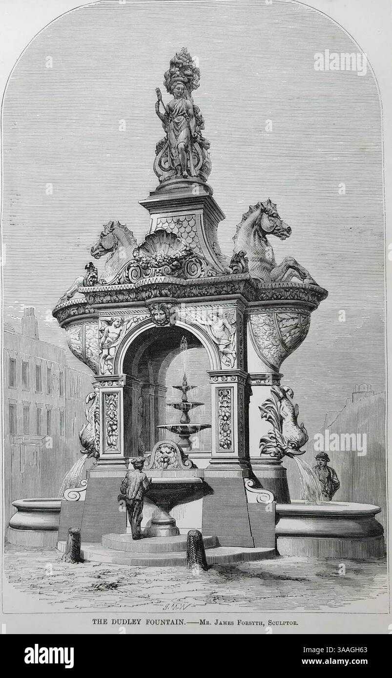 James Forsyth Drinking Fountain - The Builder - 7 March 1868 Stock ...