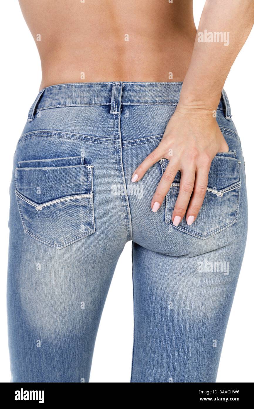 Midriff waist jeans hi-res stock photography and images - Alamy