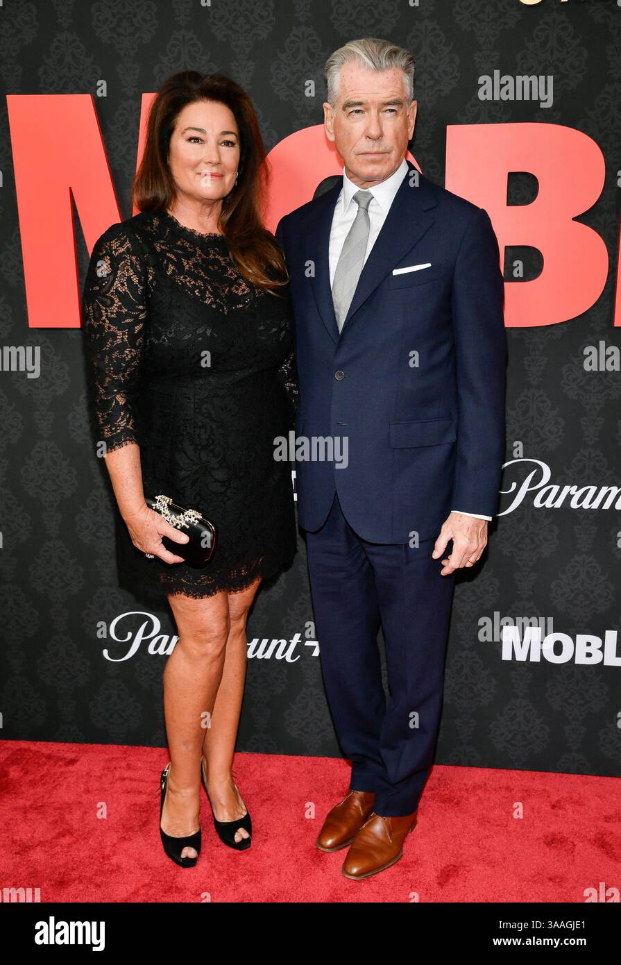 Pierce Brosnan, right, and Keely Shaye Smith attend the Paramount+ ...
