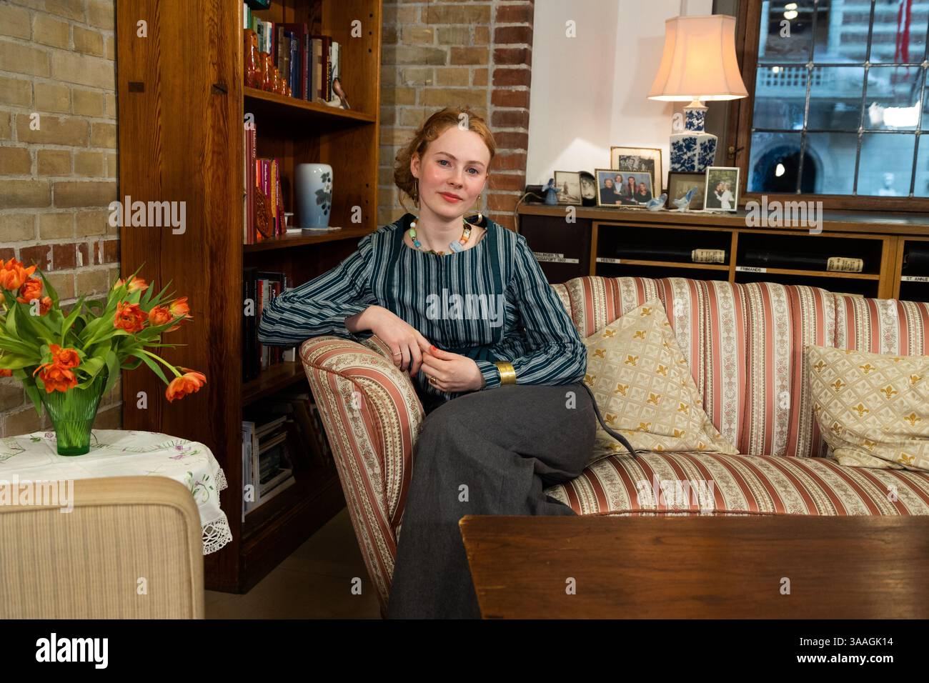 Olga Schultz poses for a photo, during a press conference for the new drama series 'Generationer ...