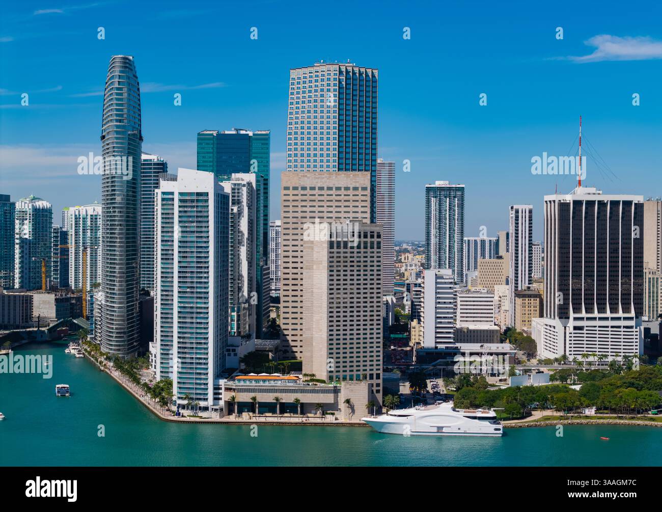 Miami skyline. Miami skyscraper cityscape. Miami city skyline view of ...