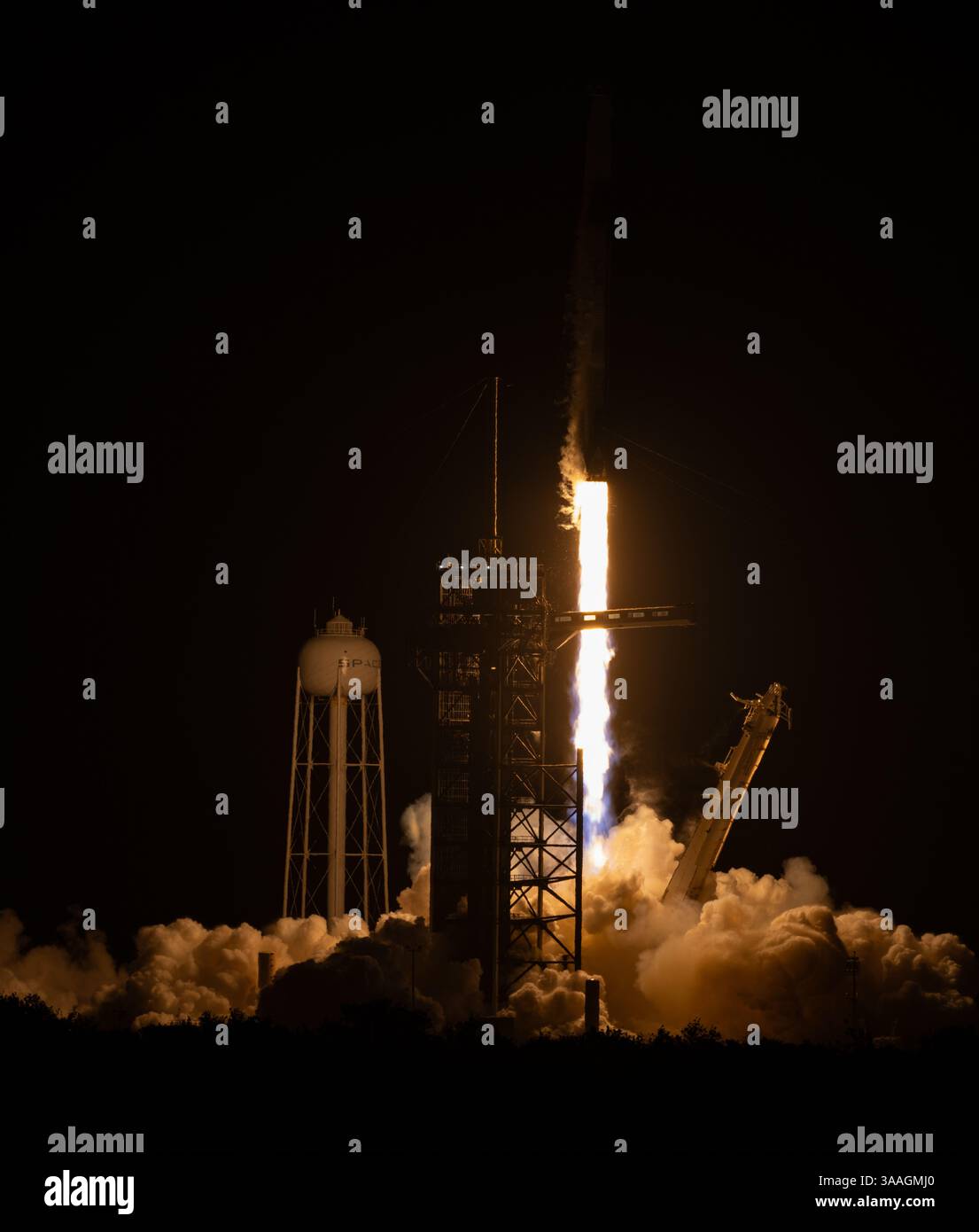 Kennedy Space Center, USA. 31st Mar, 2025. SpaceX FRAM2 Liftoff On Time 9;46 pm after rain ...