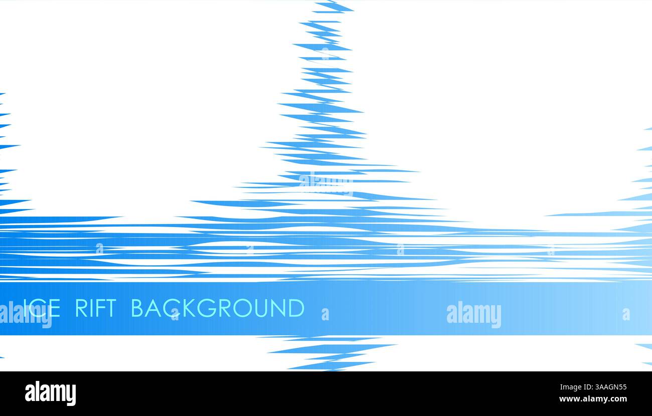 Horizontal ice rift abstract background with snow, cover, site ...