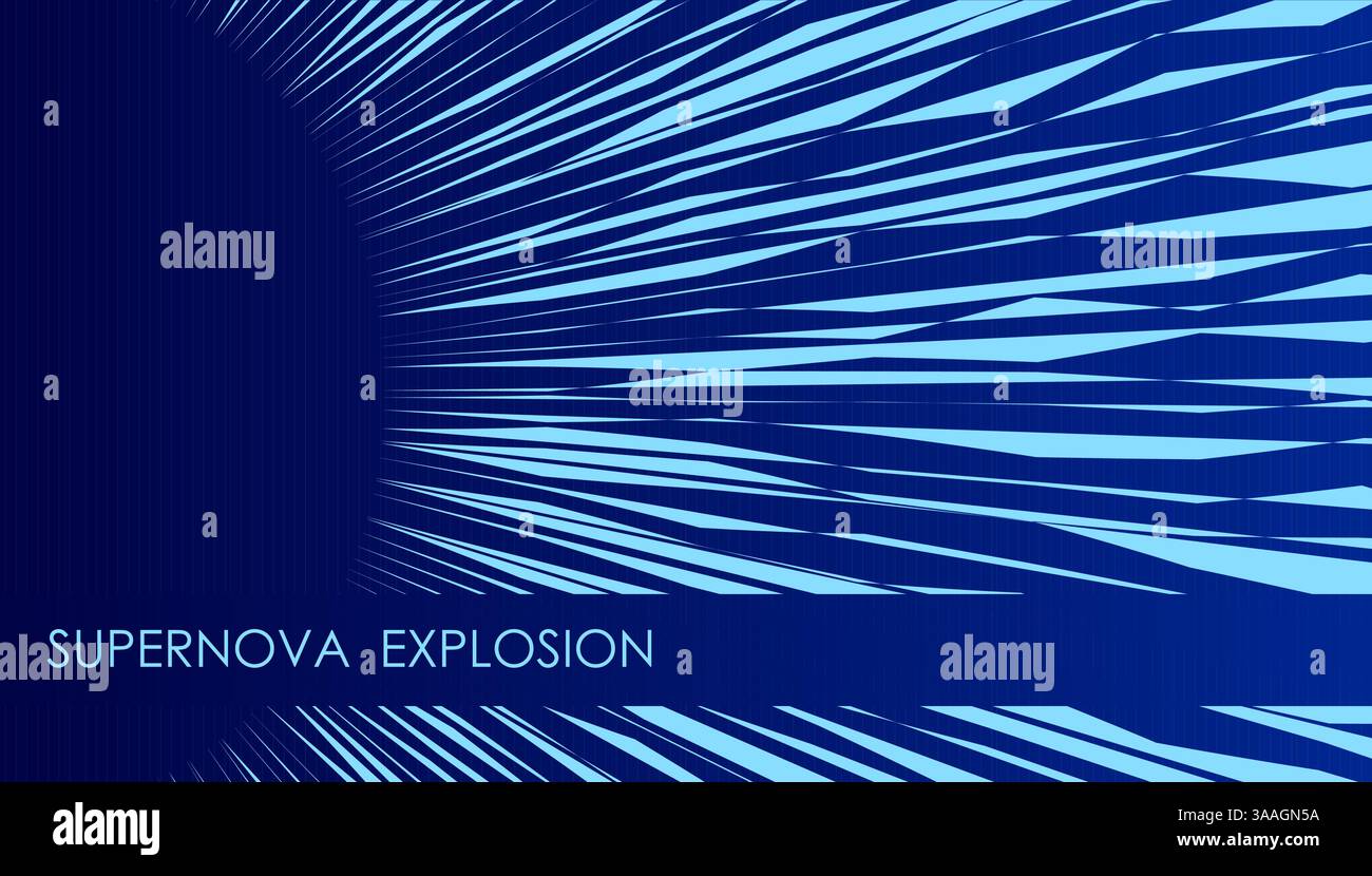 Horizontal supernova explosion abstract background with rays cosmic ...