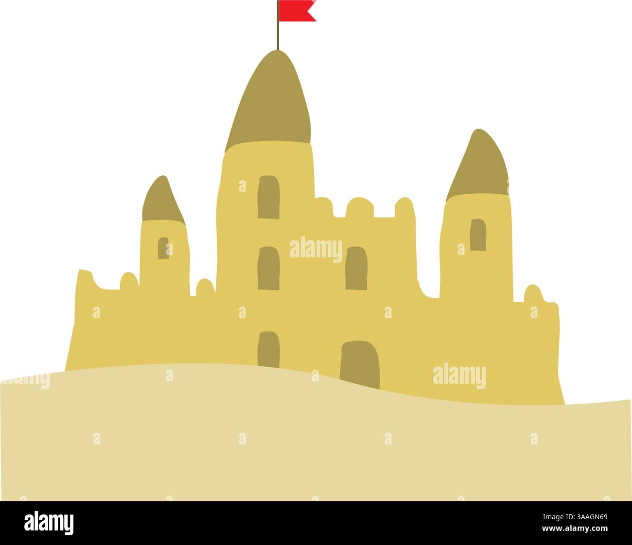 Color silhouette sand castle flag hi-res stock photography and images ...