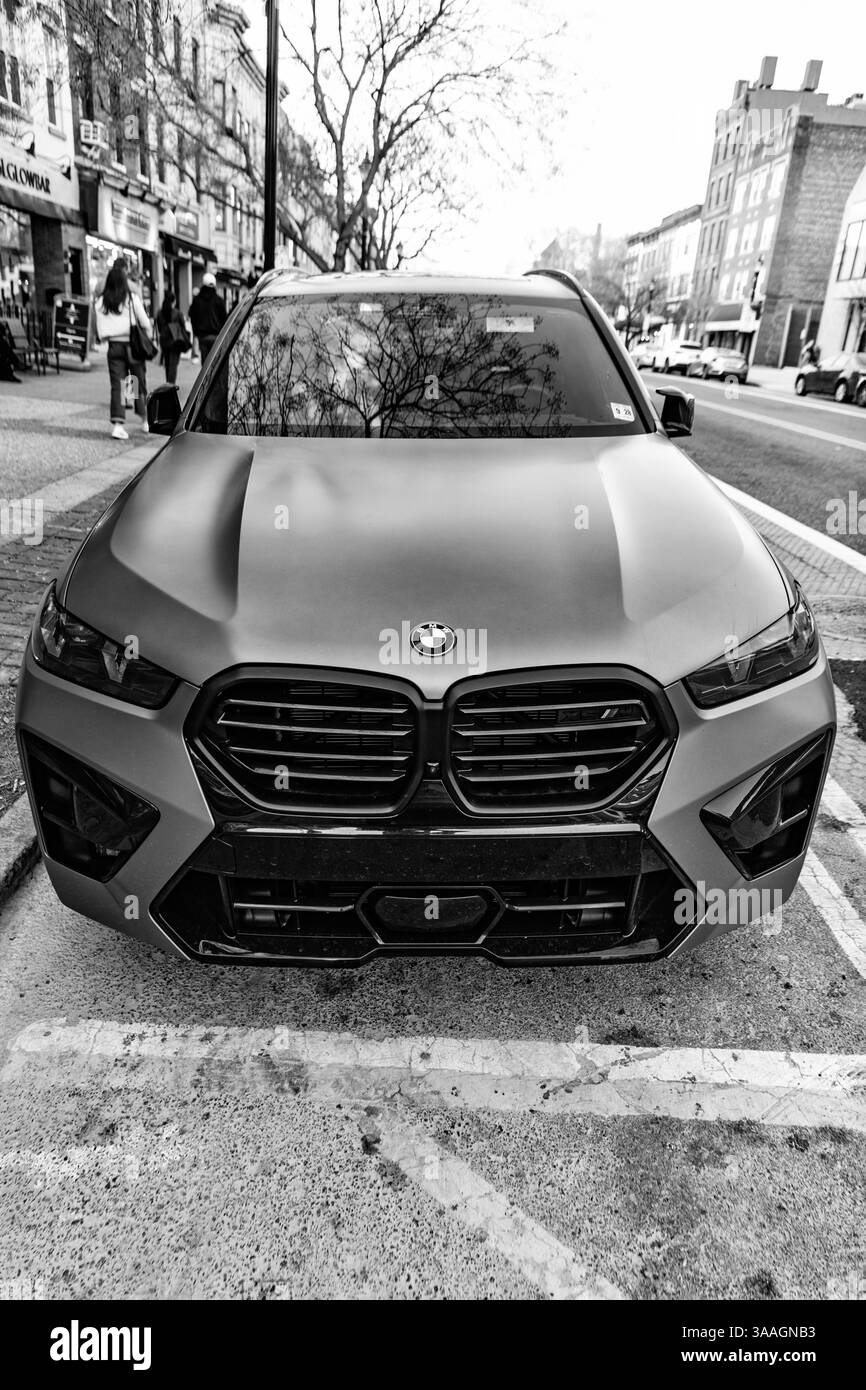 New York City, USA - March 15, 2024: BMW X6 modern grey car parked ...
