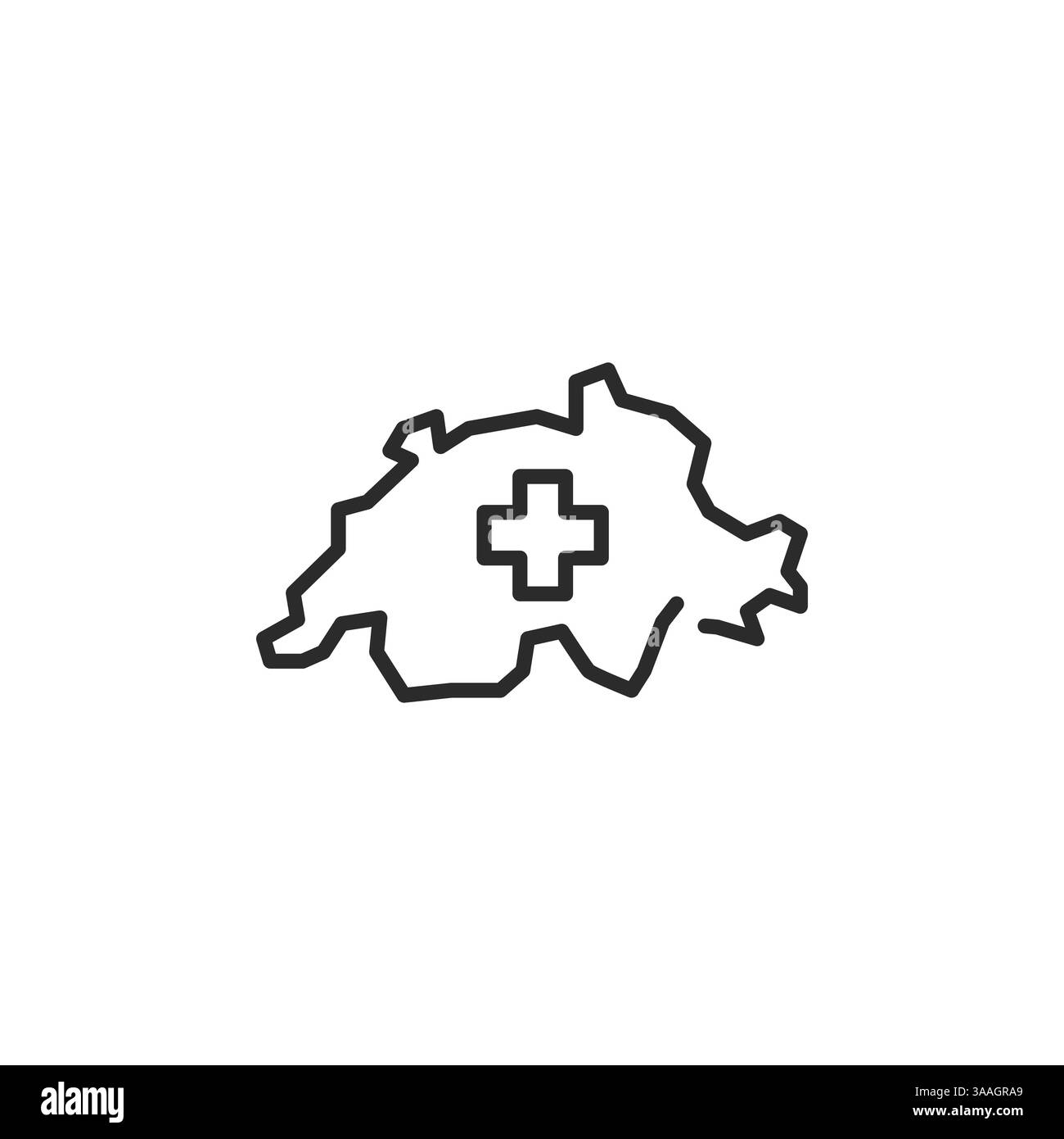 Switzerland map icon. Simple map of Switzerland icon with horizontal ...