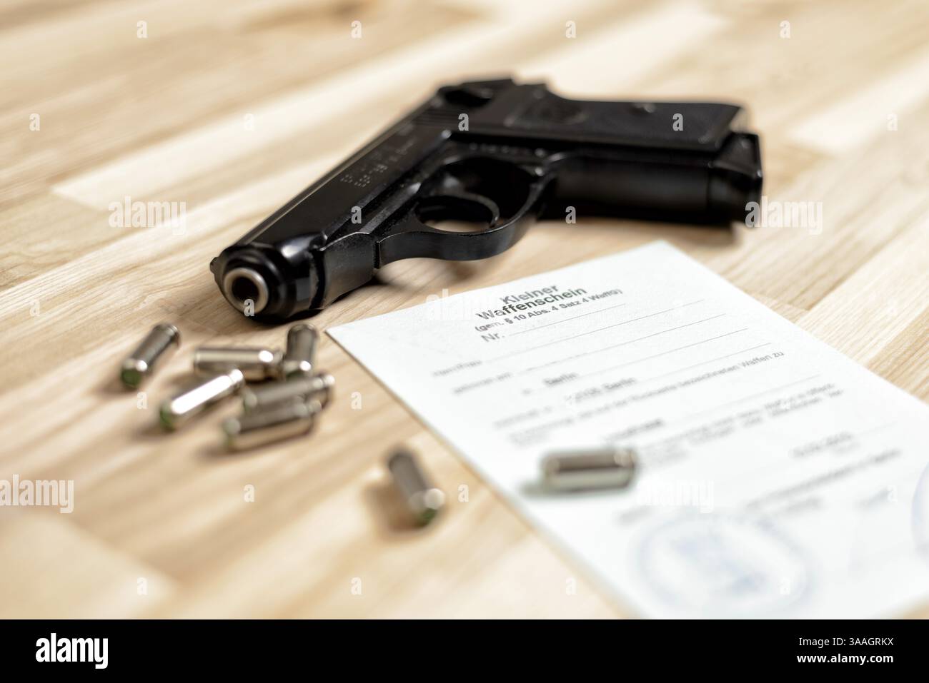 Pistol and firearms licence Stock Photo - Alamy