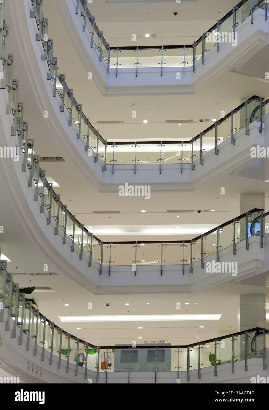 Multi-storey shop interior with balcony Stock Photo - Alamy
