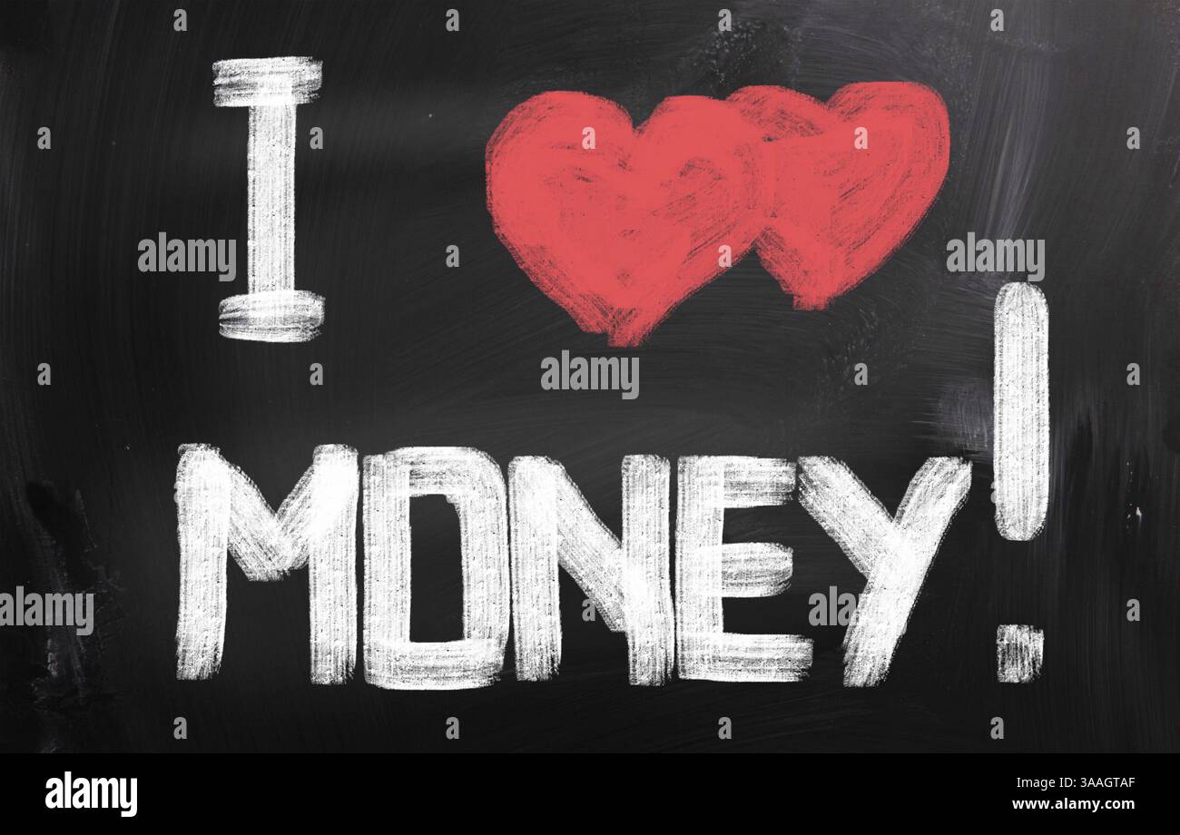 I Love Money Concept Stock Photo - Alamy