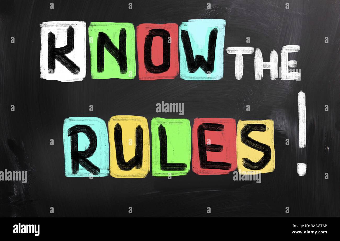 Know The Rules Concept Stock Photo - Alamy
