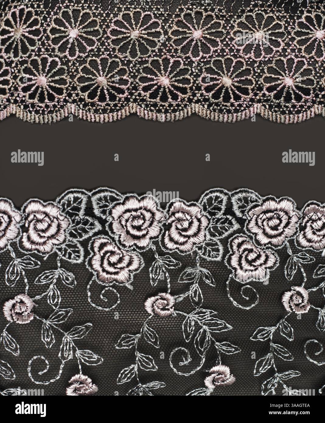 Collage lace with pattern in the manner of flower. Picture is formed ...
