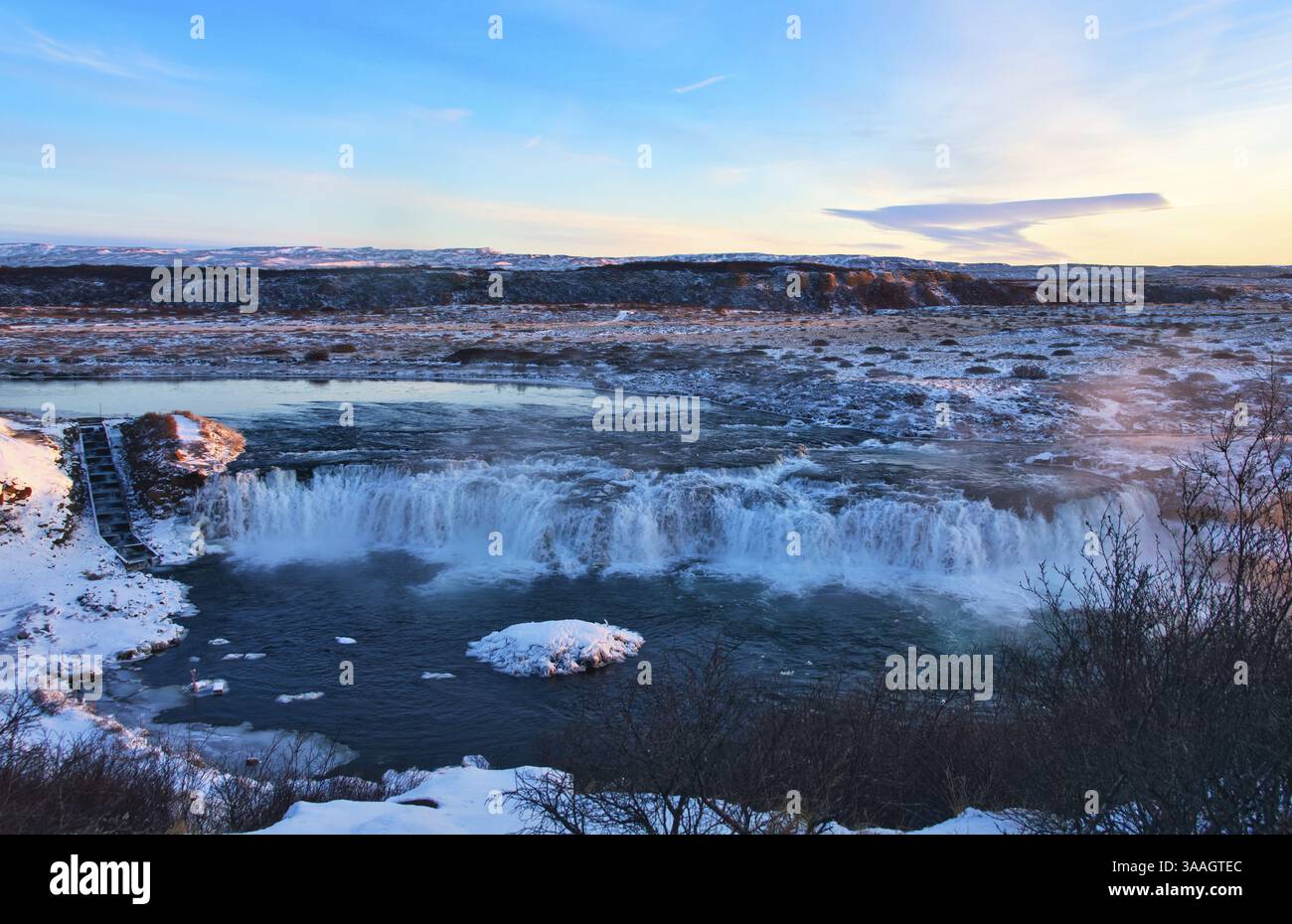 The beautiful waterfall Faxifoss in Iceland, Europe, Iceland, Europe ...