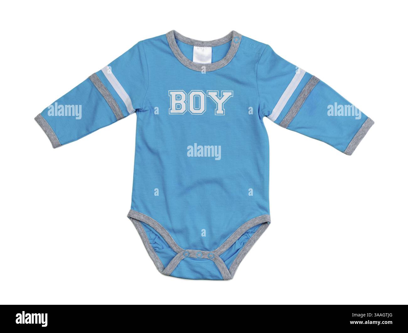 Blue baby clothes bodysuit front view, isolated on white background ...