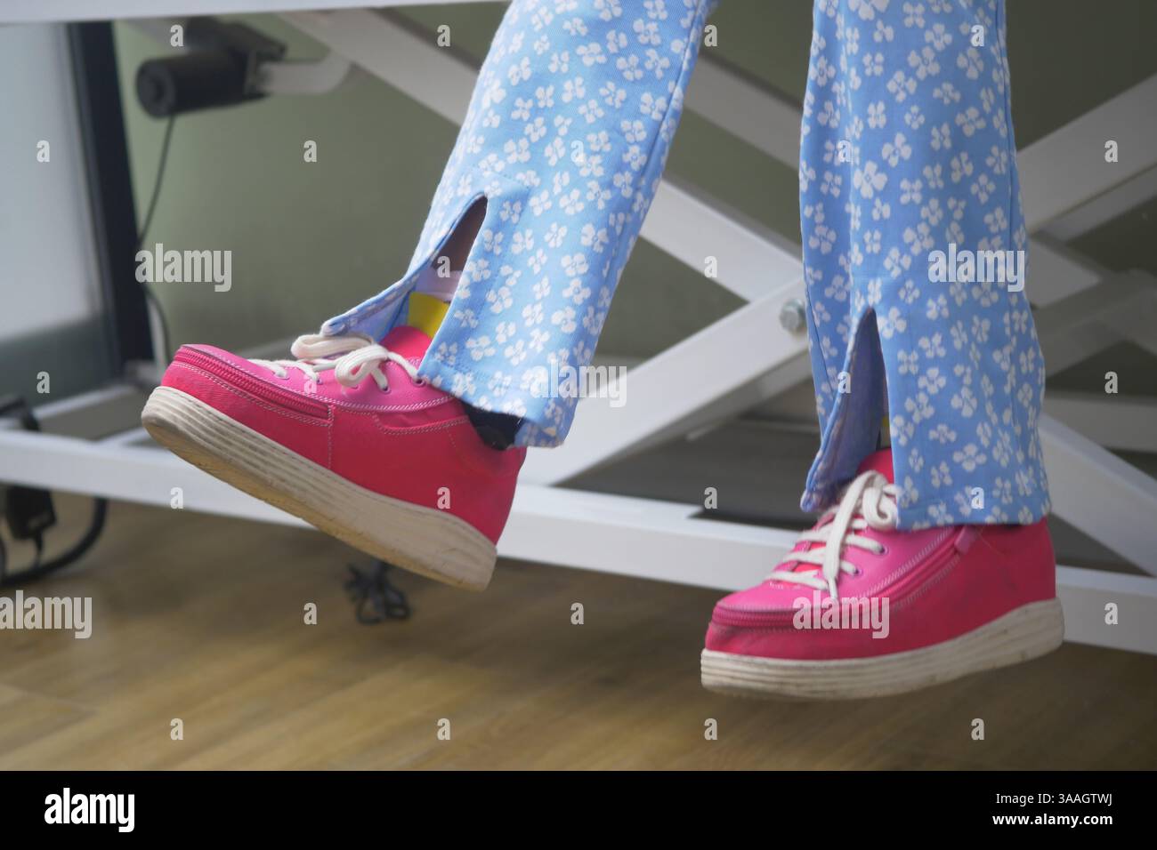 child with cerebral palsy leg brace and a special shoe Stock Photo - Alamy