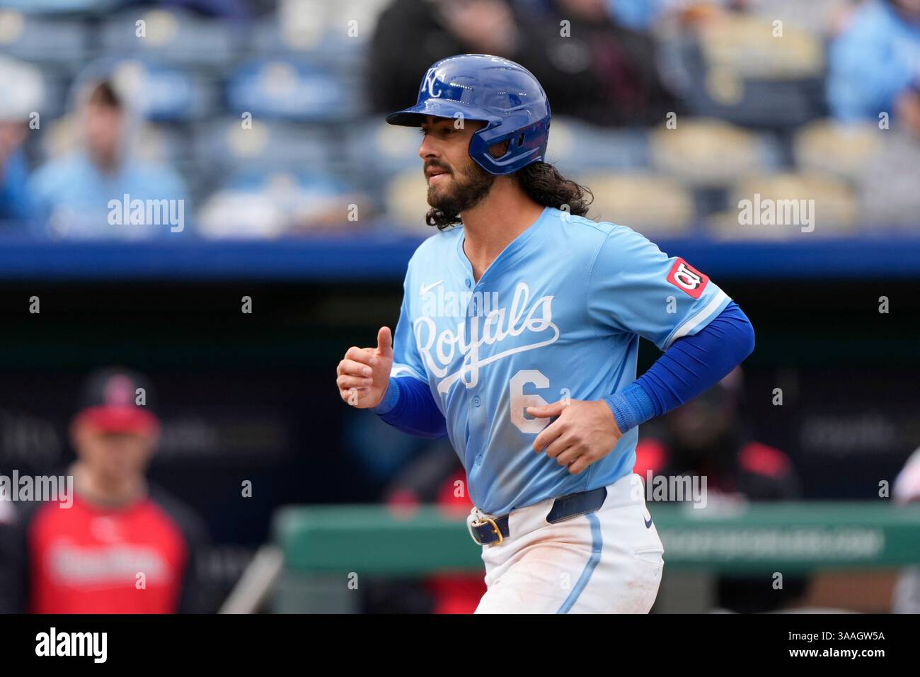 Kansas City Royals' Jonathan India runs home to score during the eighth ...
