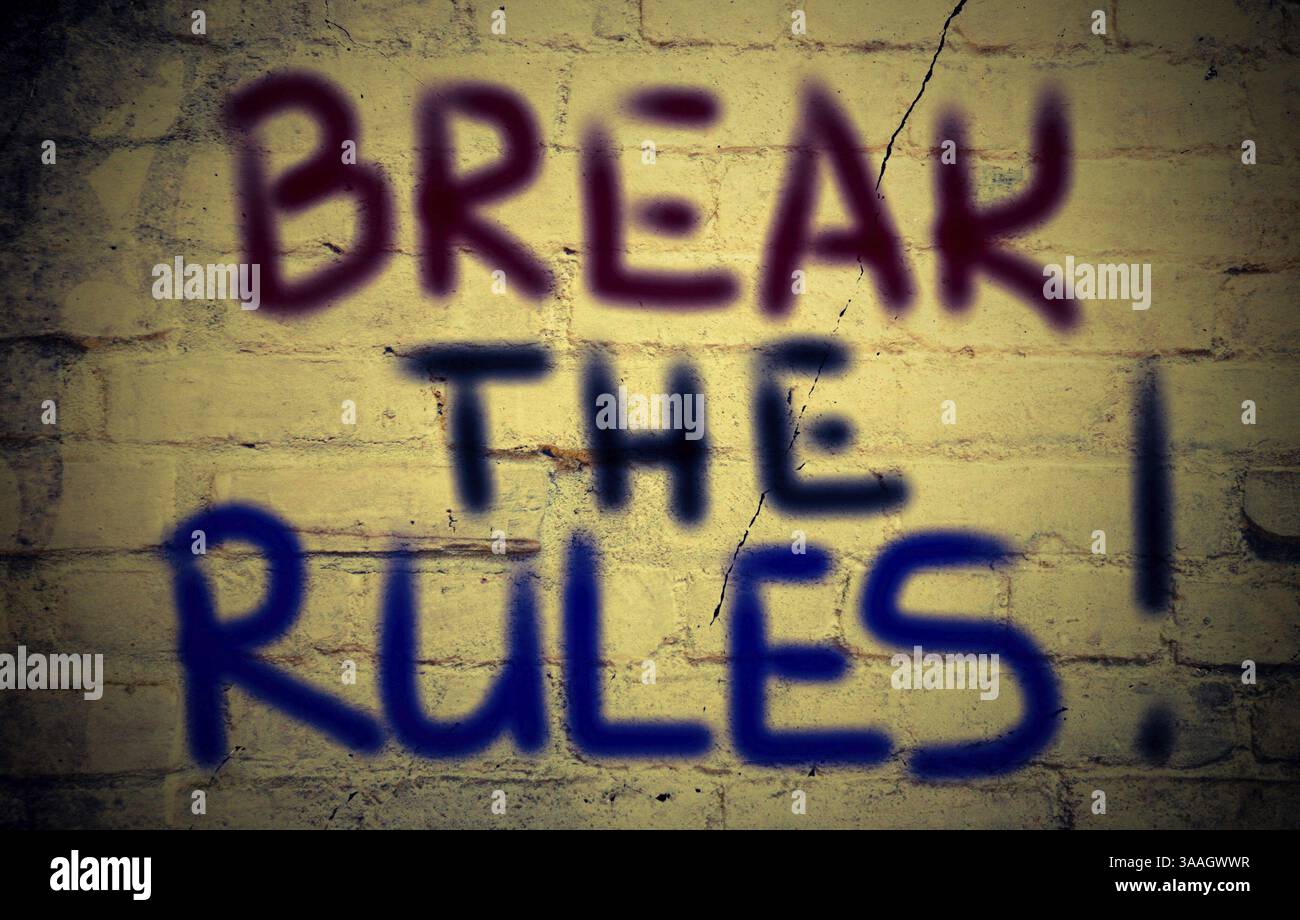 Break The Rules Concept Stock Photo - Alamy