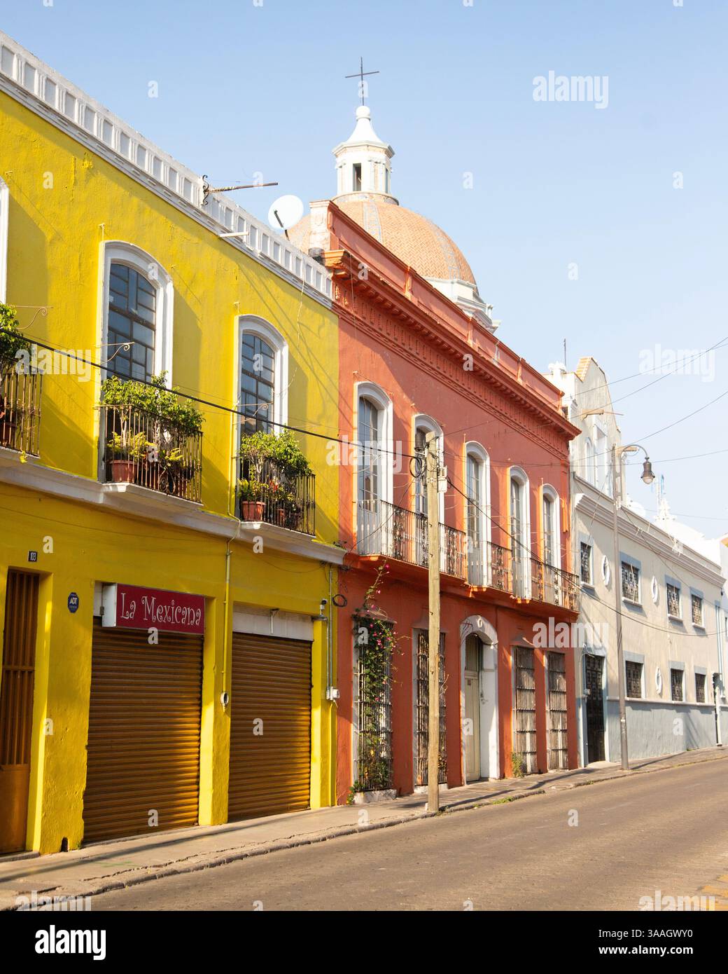 Puebla, Mexico, 1st January 2025: Colored streets and colonial ...