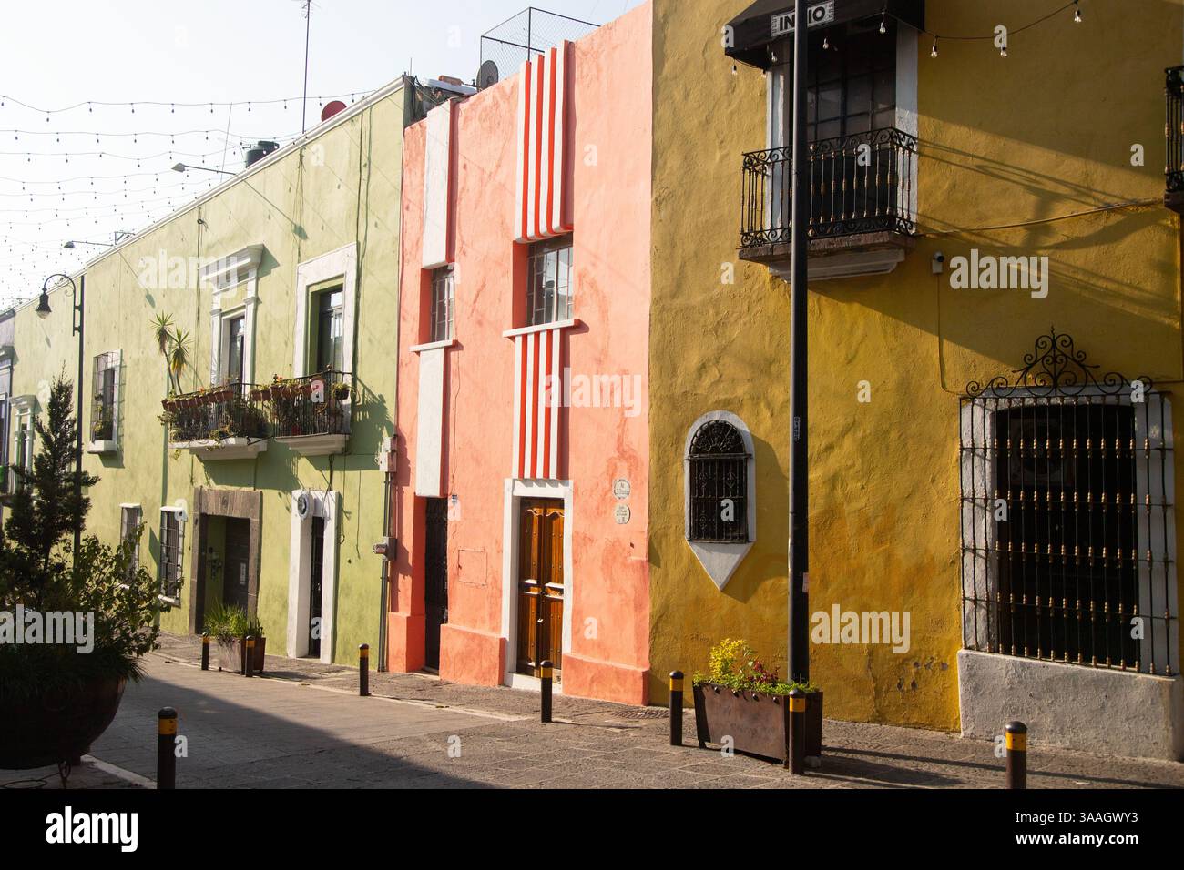 Puebla, Mexico, 1st January 2025: Colored streets and colonial ...