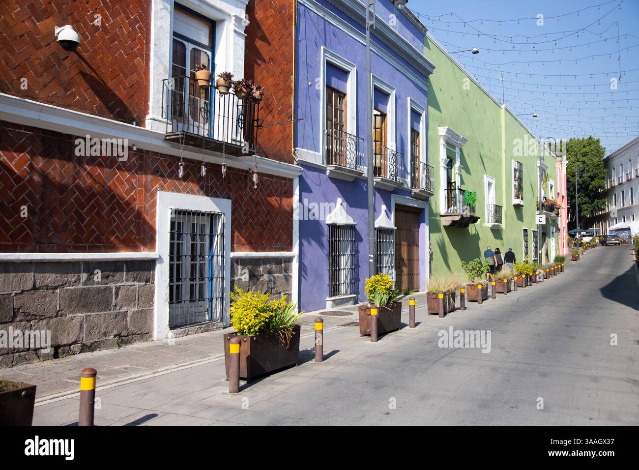 Puebla, Mexico, 1st January 2025: Colored streets and colonial ...