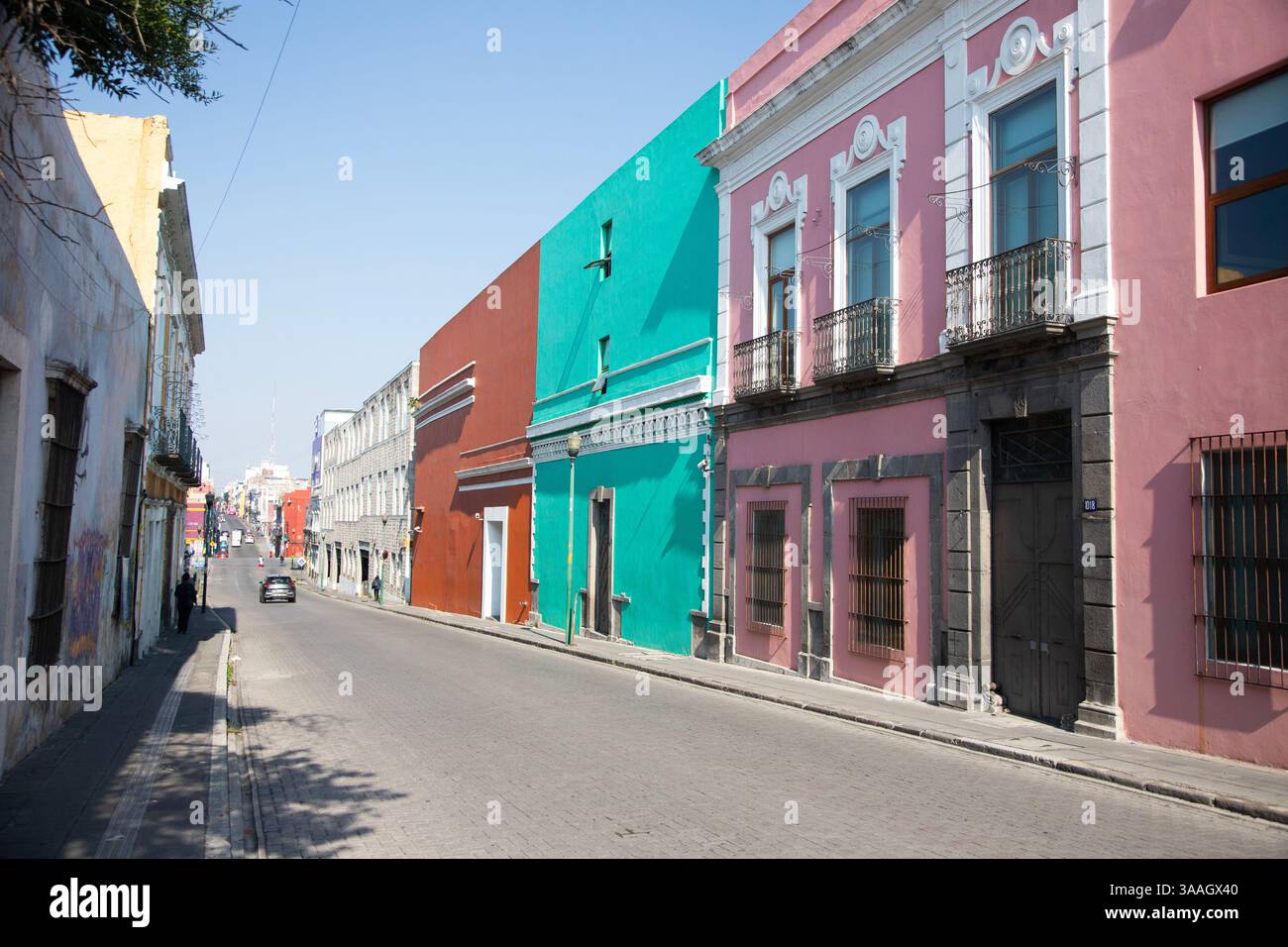Puebla, Mexico, 1st January 2025: Colored streets and colonial ...