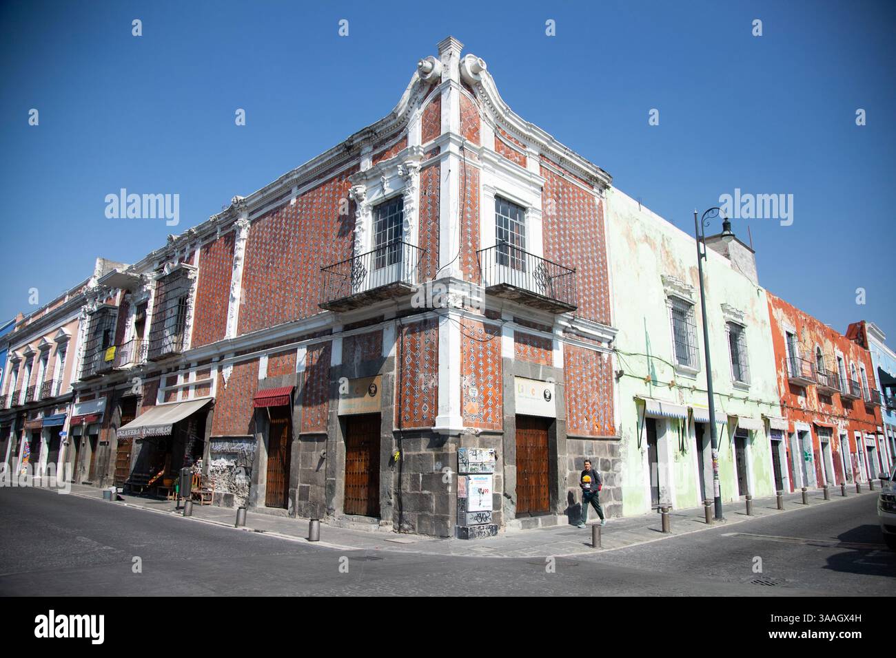 Puebla, Mexico, 1st January 2025: Colored streets and colonial ...