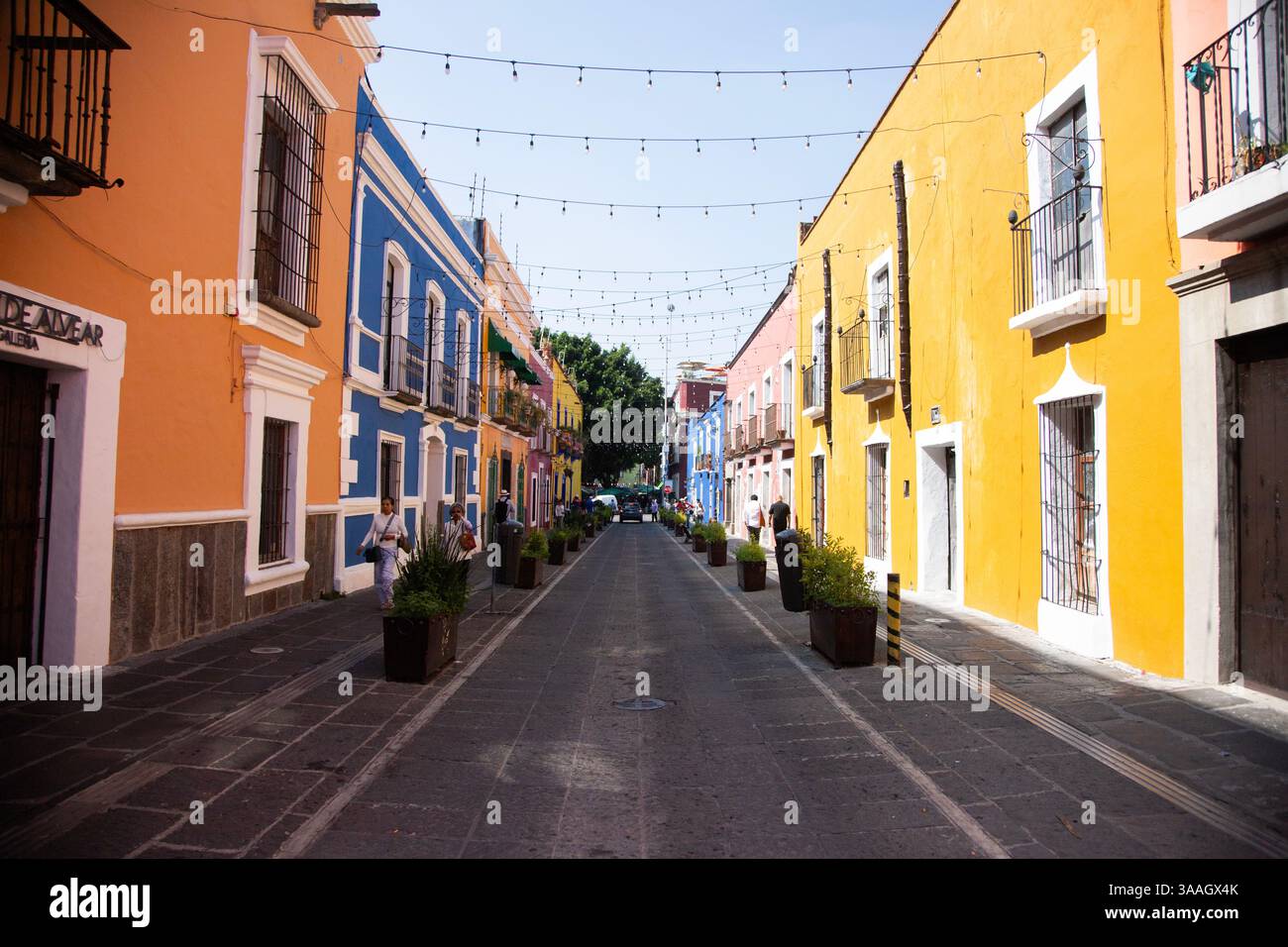 Puebla, Mexico, 1st January 2025: Colored streets and colonial ...