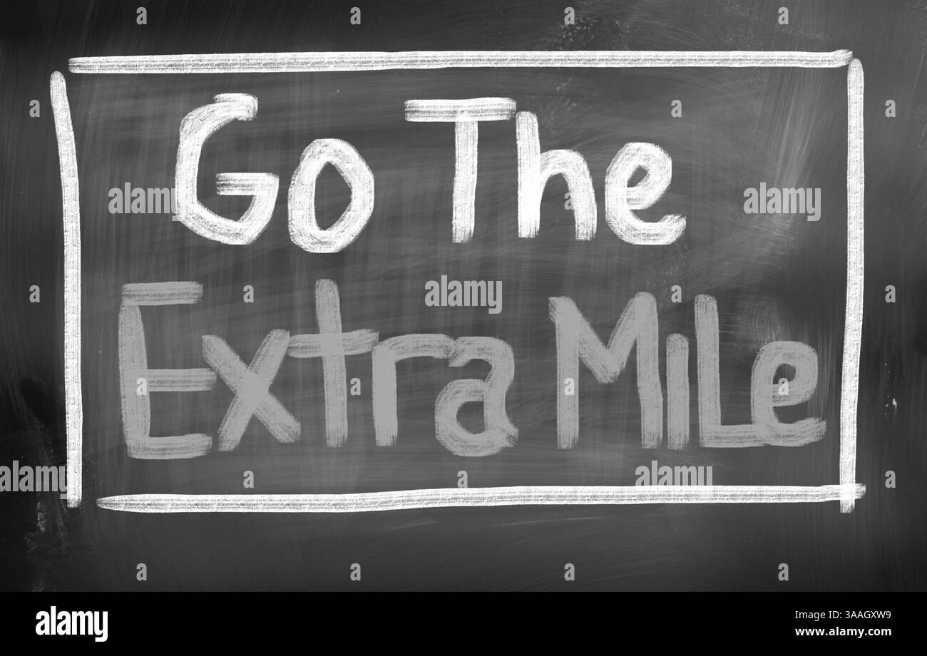 Go The Extra Mile Concept Stock Photo - Alamy