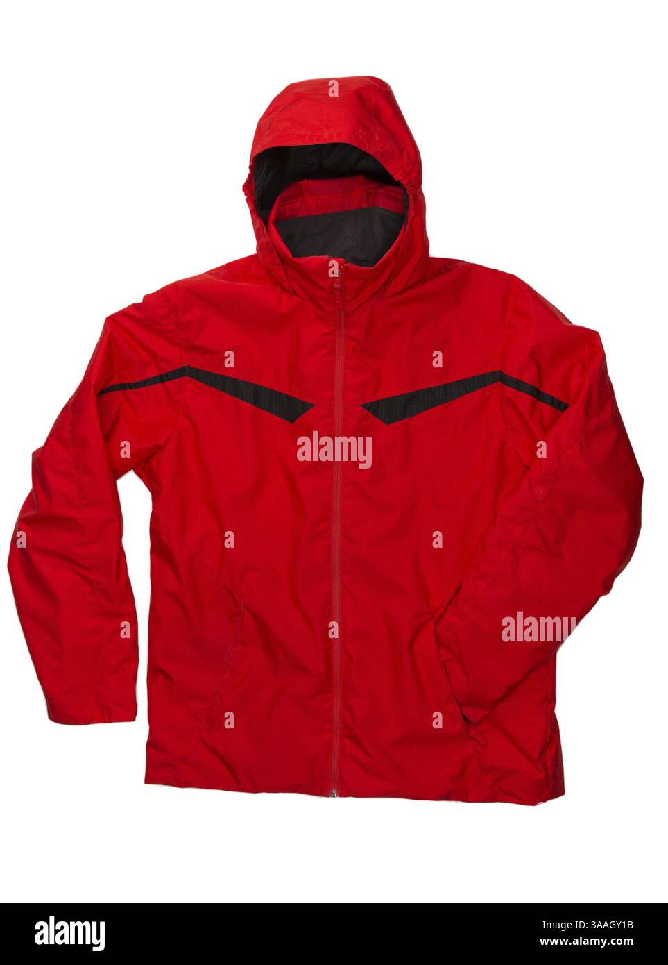 Red winter jacket isolated on white background Stock Photo - Alamy