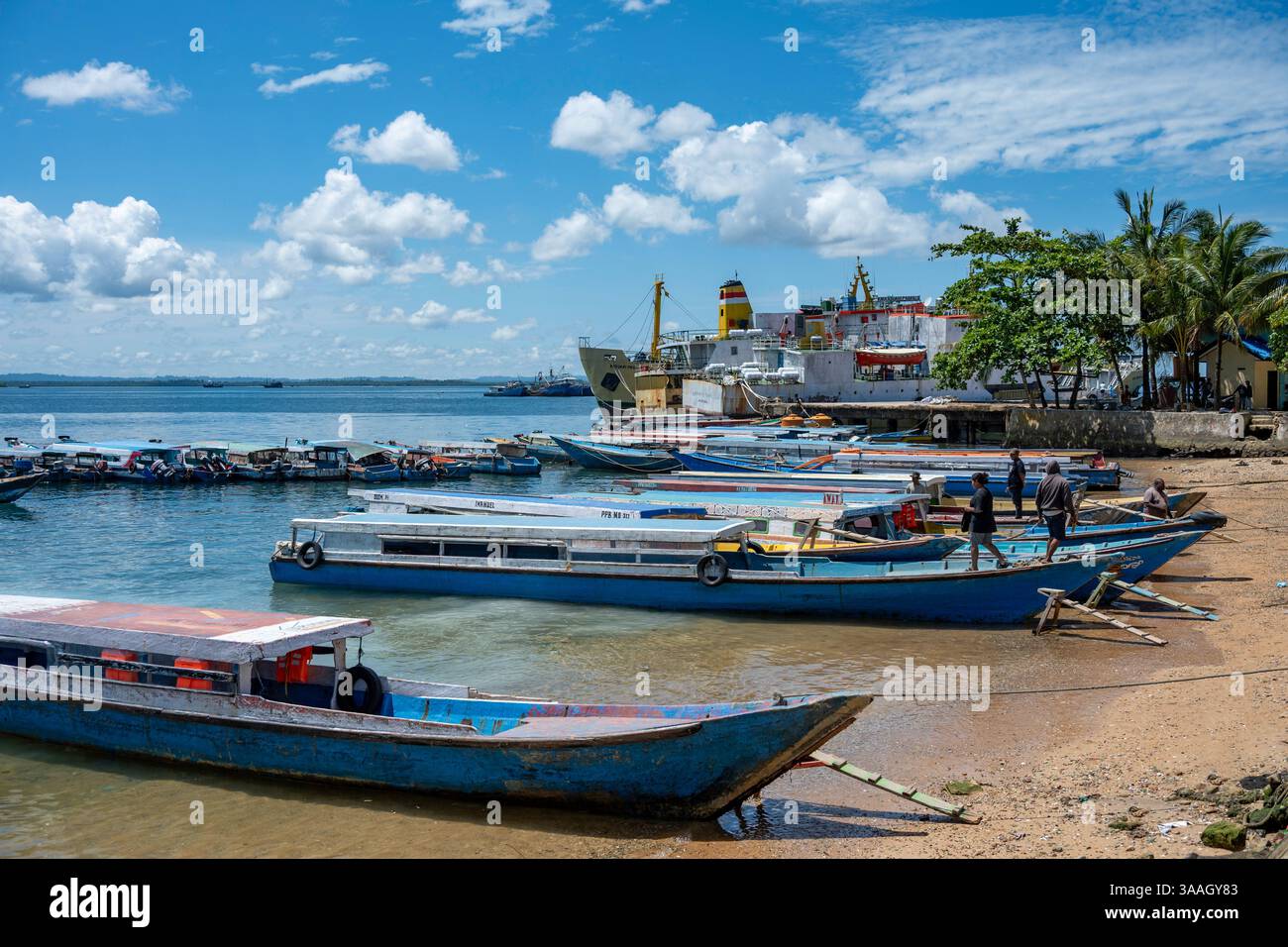 Ferries at Pulau Doom, West Papua, Indonesia Stock Photo - Alamy