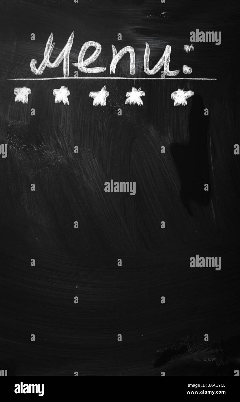 Food dishes written chalk hi-res stock photography and images - Alamy